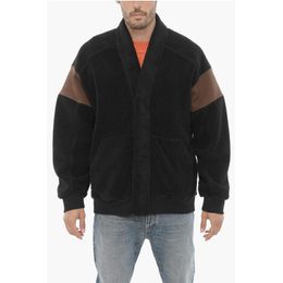 Ambush Fleece-Zweifarbiges KIMONO-Sweatshirt in Marrone, Nero