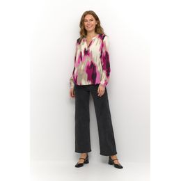 Kaffe Langarm-Bluse Regular fit Pink Abstract Print pink