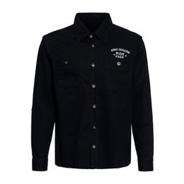 King Kerosin Herren Workwear Hemd Ride Free Live Free schwarz