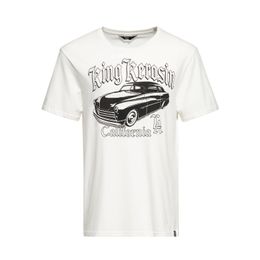 King Kerosin Herren T-Shirt California Greaser wei&szlig;