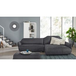 Ecksofa "CR.480, Designecksofa, L-Form", schwarz (anthrazitgrau, schwarzgrau 044, 57), B:298cm H:91cm T:164cm, Luxus-Microfaser (100% Polyester), CREATION BY ROLF BENZ, Sofas, Ecksofa, Wahlweise aus Leder oder Chenille