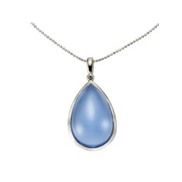 JAMELLI Anh&auml;nger mit Kette 925 Silber rhodiniert Quarz blau (beh.)