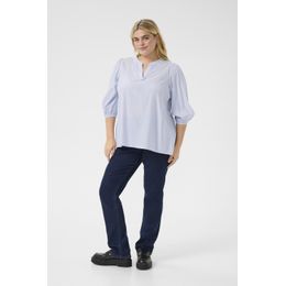 Kaffe Langarm-Bluse Regular fit Blue/White Stripe blue white