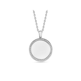 dKeniz Anh&auml;nger mit Kette 925/- Sterling Silber rhodiniert Kreis Pl&auml;ttchen