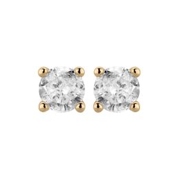 OROLINO Ohrstecker 585/- Gelbgold 2 Brill. 0,25 ct. wei&szlig;