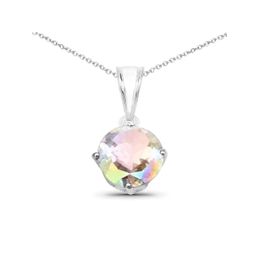 Vira Jewels Anh&auml;nger mit Kette 925-Sterling Silber rhodiniert gl&auml;nzend Quartz wei&szlig;