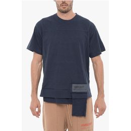 Ambush Einfarbiges T-Shirt mit Rundhalsausschnitt und H&uuml;fttasche in Blau