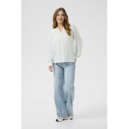 Kaffe Langarm-Bluse Regular fit Chalk/Soft Chambray Stripe white blue