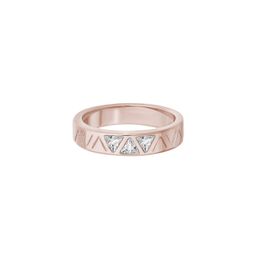 CAI Ring 925 Sterling Silber ros&eacute; vergoldet mit Zirkonia Dreiecken