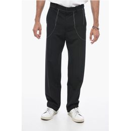 Off-White Schneiderhose mit Ziern&auml;hten in Schwarz