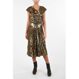 Maison Martin Margiela Drapiertes Empire-Kleid aus metallischem Kunstleder in Gold