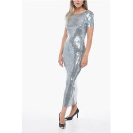 Maison Martin Margiela Langes Paillettenkleid in Hellblau