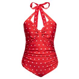 Queen Kerosin Damen Swimsuit Dotted rot