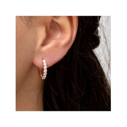 dKeniz Ohrringe Silber 925 ros&eacute;-vergoldet mit Zirkonia wei&szlig;