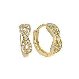dKeniz Creolen 925/- Sterling Silber vergoldet Unendlichkeitsohrring