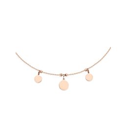 dKeniz Anh&auml;nger mit Kette 925/- Sterling Silber ros&eacute;vergoldet runde Pl&auml;ttchenkette