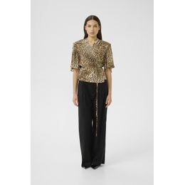 Gestuz Kurzarm-Bluse Loose fit leopard