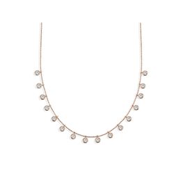 dKeniz Anh&auml;nger mit Kette 925/- Sterling Silber ros&eacute;vergoldet funkelnde Halskette