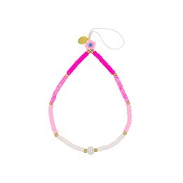 Fashionbox Armband mit Vinylpl&auml;ttchen pink/weiss 1 Bl&uuml;tenelement