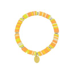 Fashionbox Armband Messing Vinylpl&auml;ttchen multi orange flexibel