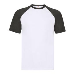 Fruit of the Loom - T-Shirt f&uuml;r Herren/Damen Unisex - Baseball (Wei&szlig;/Schwarz)