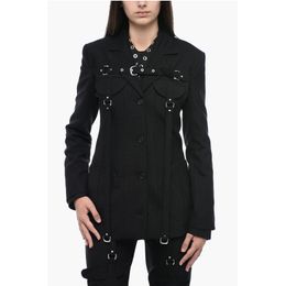 Off-White Cargo-Blazer mit Schnalle in Schwarz
