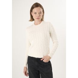 Pullover Kabelstrick-Pullover Mit V-Ausschnitt