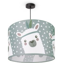 Paco Home Pendelleuchte "Ela 214", schwarz, 1, &Oslash; 45,5cm H: 27cm, Leuchten, Kinderlampe Deckenlampe LED Kinderzimmer Lampe Lama-Motiv, E27, Pendelleuchte