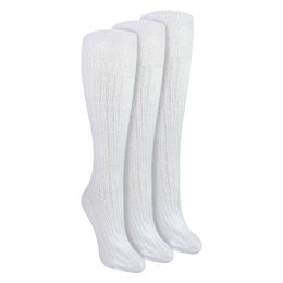 Damen 3er-Pack Kniestr&uuml;mpfe aus 100% Baumwolle, weich und atmungsaktiv