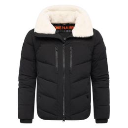 Stone Harbour Herren Steppjacke Ansello mit Teddyfleece-Kragen & Fleecefutter