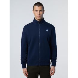 North Sails Sweatshirt Durchgehender Rei&szlig;verschluss mit Logo-Patch