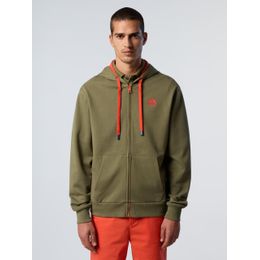 North Sails Kapuzenpullover Durchgehender Rei&szlig;verschluss mit Logo-Patch