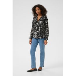 Kaffe Langarm-Bluse KAbeathe Regular fit black white