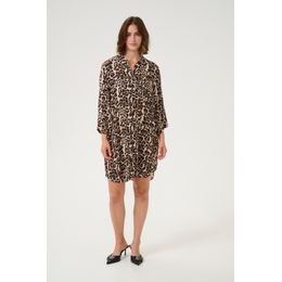 Kaffe Langarm - Hemd Loose fit Naturel Leopard Print