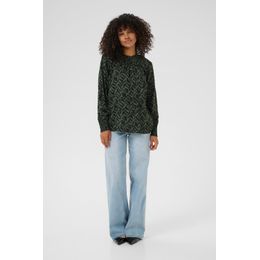 Kaffe Langarm-Bluse KAdina Regular fit black green