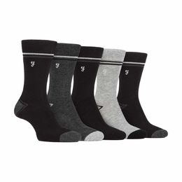 Farah 5er-Pack Herren Socken aus Bambus mit buntem Streifenmuster