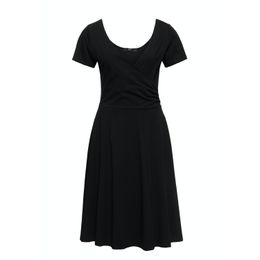 Queen Kerosin Damen Swing Kleid in Wickel-Optik schwarz
