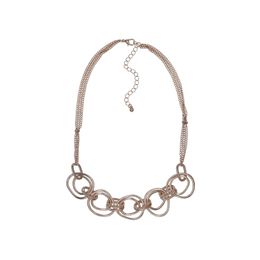 Steuer Modeschmuck Kette Metall Matt Glanz vergoldet rot