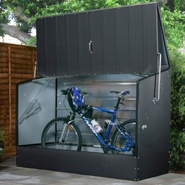 Fahrradbox TRIMETALS, grau (anthrazit), B:196cm H:133cm T:89cm, Stahl, Aufbewahrungsboxen, BxTxH: 196x89x133 cm