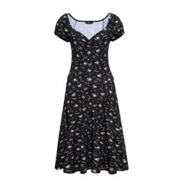 Queen Kerosin Damen Allover-Print Swingkleid Howdy black
