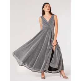 Apricot Glitzerndes Lurex-Maxikleid