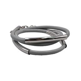 Steuer Modeschmuck Armband Kunstleder grau Karabiner