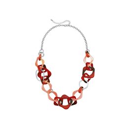 Steuer Modeschmuck Kette Acryl bunt Metall Gl&auml;nzend