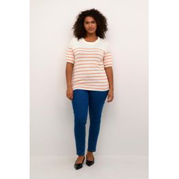 Kaffe Strickpullover Regular fit white orange