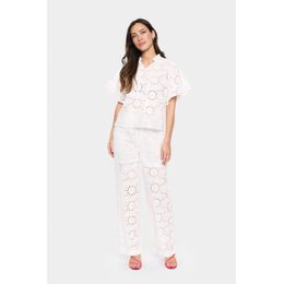 Saint Tropez Kurzarm-Bluse Lockere Passform Ice white