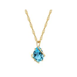 Diamonds by Ellen K. Fascination by Ellen K. Anh&auml;nger mit Kette 375/- Gelbgold Swiss Blautopas