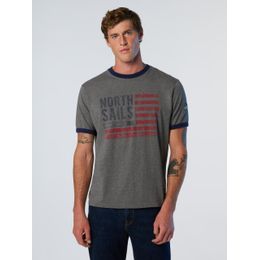 North Sails T-Shirt Archivstil mit amerikanischer Flagge