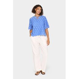 Saint Tropez Kurzarm-Bluse Lockere Passform Provence blue