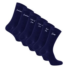 6 Paar Herren Hochzeitsstr&uuml;mpfe in Schwarz und Marineblau mit Geschenkbox
