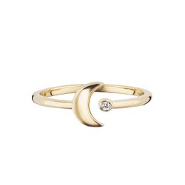 CAI Ring 925 Sterling Silber gelb vergoldet Zirkonia Mond